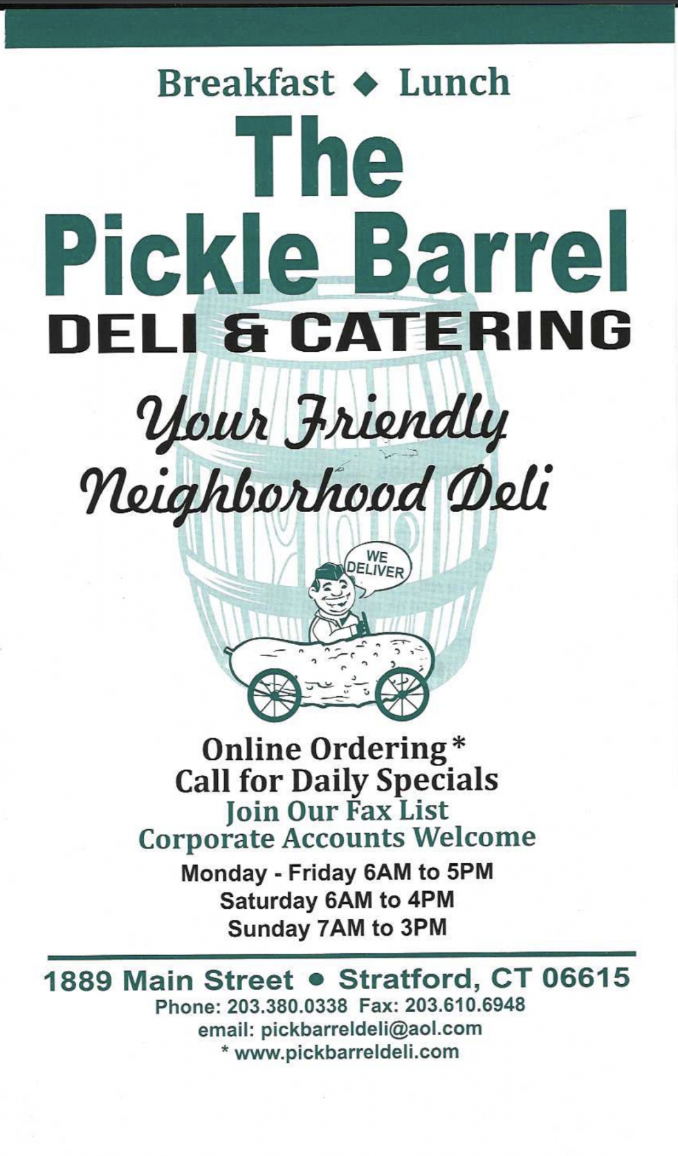 Breakfast/ Lunch Menu – Pickle Barrel